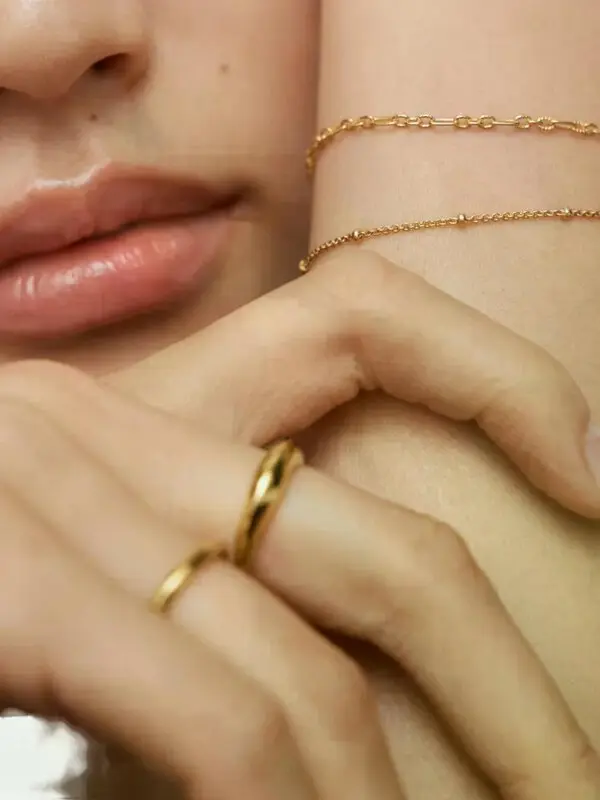 Monica Vinader Textured Link Chain Bracelet - Gold