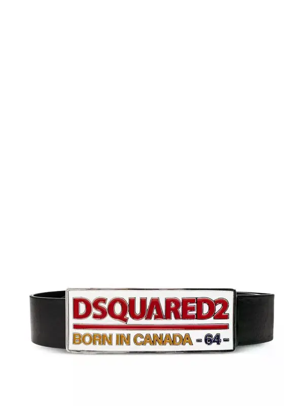 Dsquared2 Logo-plaque Leather Belt - Black