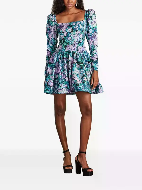 Tadashi Shoji Harlym Floral Mini Dress - Blue