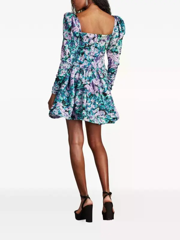 Tadashi Shoji Harlym Floral Mini Dress - Blue