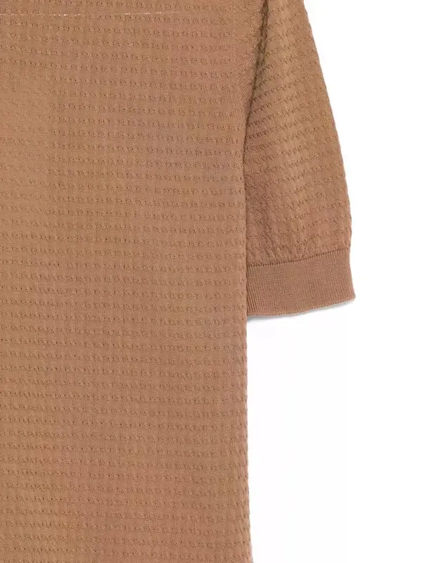 FILIPPO DE LAURENTIIS Textured Polo Shirt - Brown