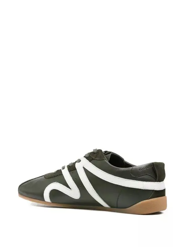 GIUSEPPE ZANOTTI Stripe-detail Leather Sneakers - Green