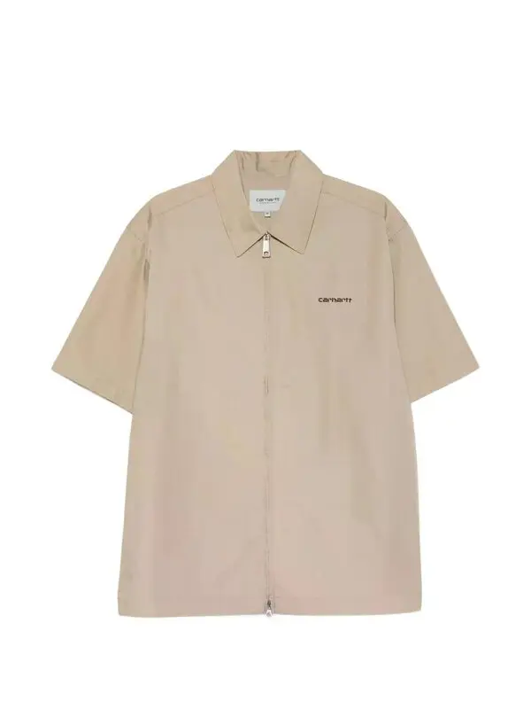 Carhartt Work In Progress Short Sleeve Postal Zip Shirt - Neutrals