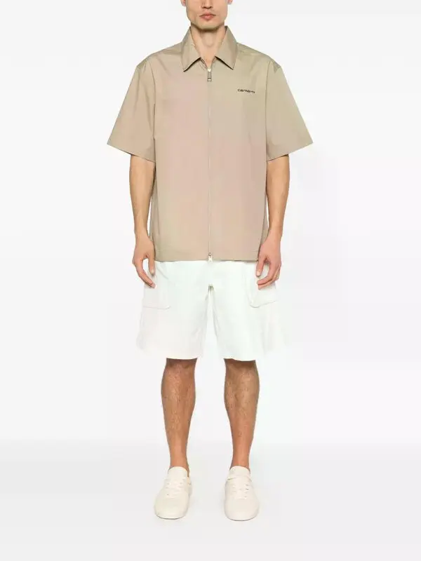 Carhartt Work In Progress Short Sleeve Postal Zip Shirt - Neutrals