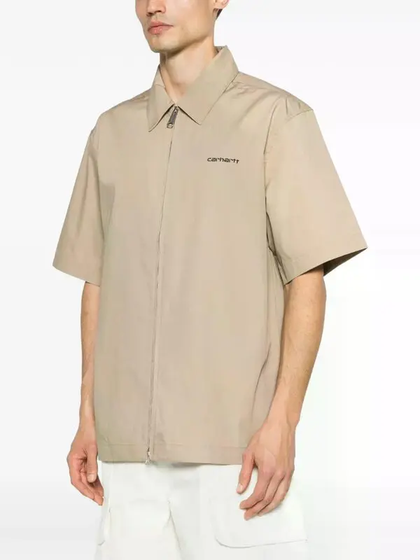 Carhartt Work In Progress Short Sleeve Postal Zip Shirt - Neutrals