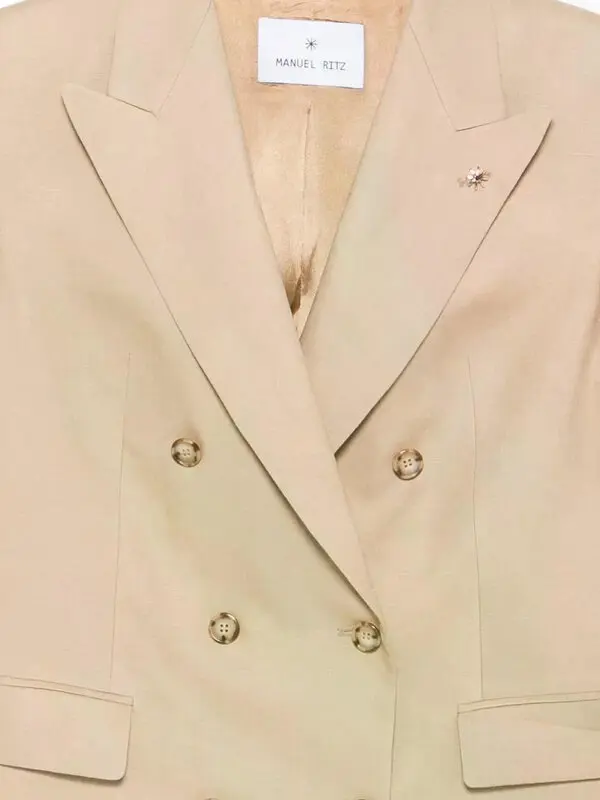MANUEL RITZ Double-breasted Jacket - Neutrals