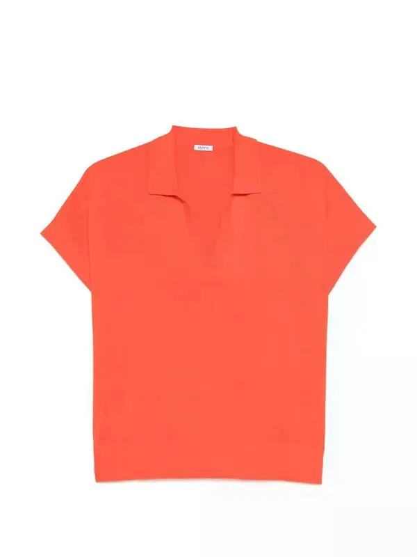 Aspesi V-neck Short Sleeve Top - Orange