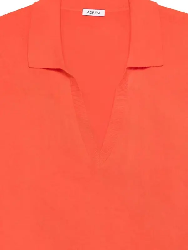 Aspesi V-neck Short Sleeve Top - Orange