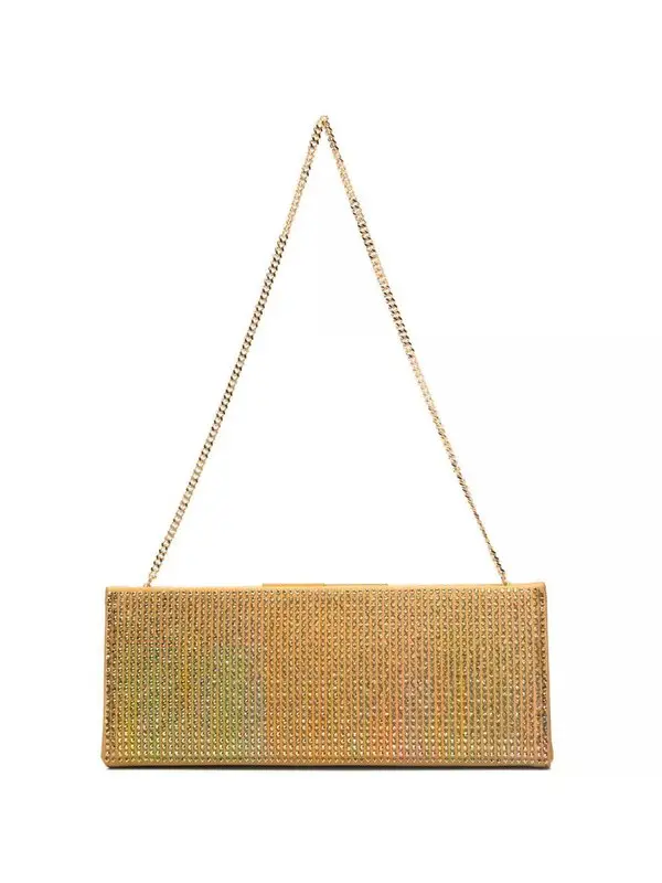 Lola Cruz Embellished Chain Clutch Bag - Gold