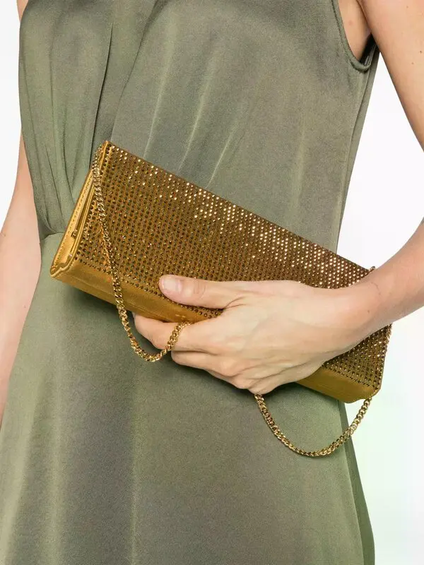 Lola Cruz Embellished Chain Clutch Bag - Gold