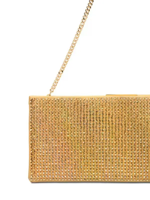 Lola Cruz Embellished Chain Clutch Bag - Gold