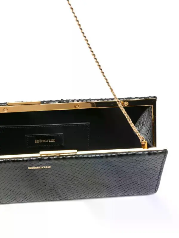 Lola Cruz Chain-strap Clutch - Black