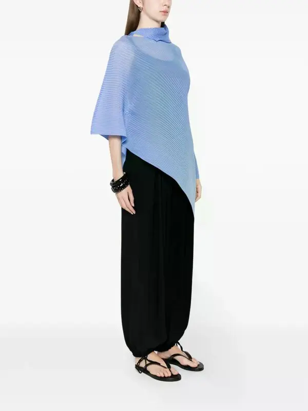 Issey Miyake Pleated Poncho - Blue