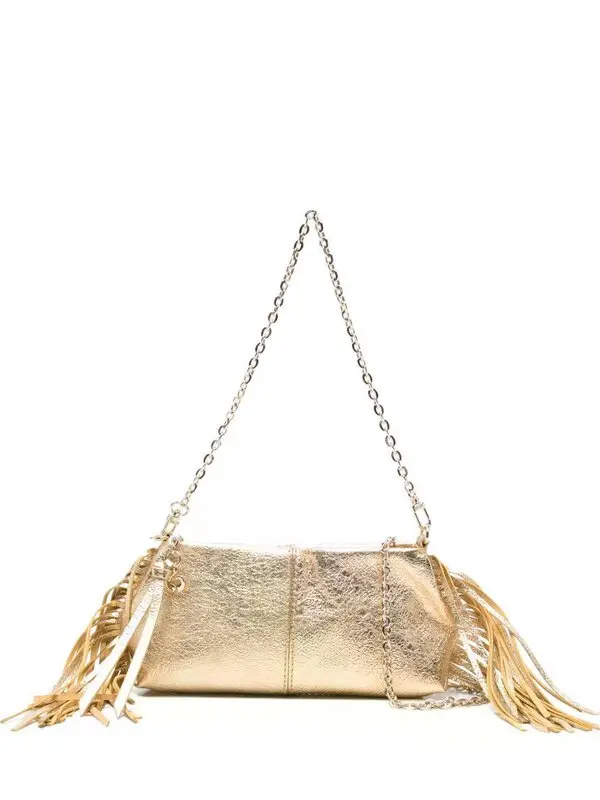 Maje Medium Miss Fringed Clutch - Gold