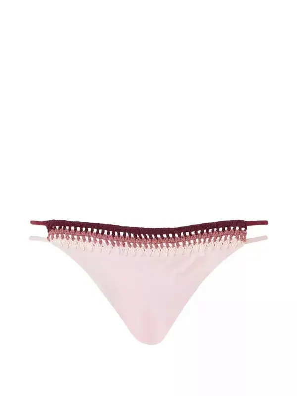 LESLIE AMON Garis Trim-detail Bikini Bottom - Pink