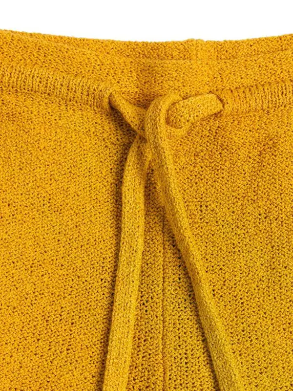 LANEUS Knitted Track Pants - Yellow