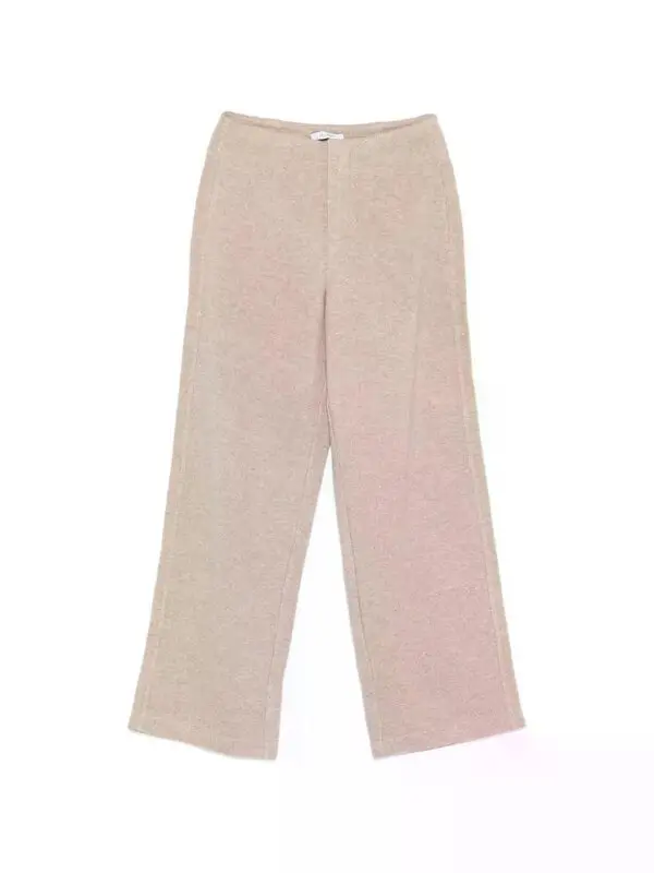 Max Mara Beige Straight Leg Knitted Trousers