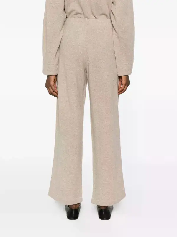 Max Mara Beige Straight Leg Knitted Trousers
