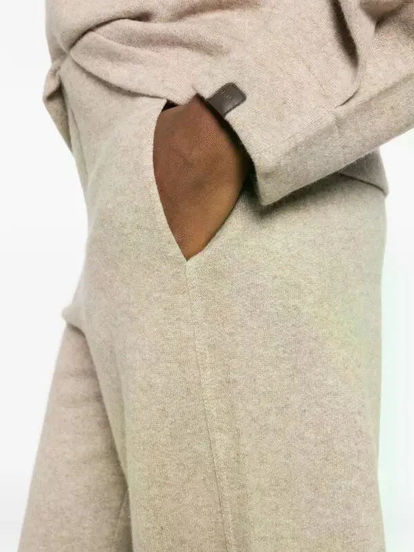 Max Mara Beige Straight Leg Knitted Trousers