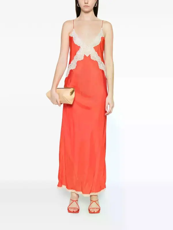 FORTE_FORTE Lace V-neck Maxi Dress