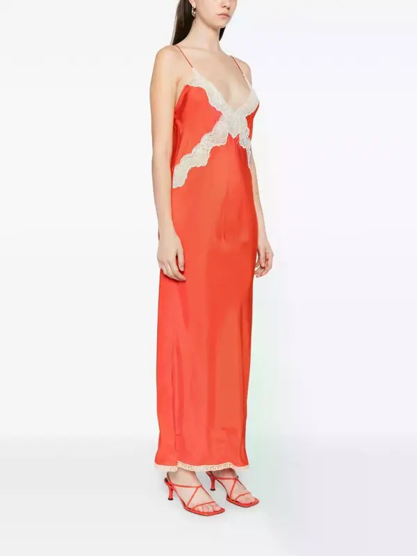 FORTE_FORTE Lace V-neck Maxi Dress