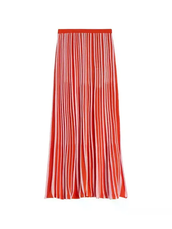 MARGHERITA MACCAPANI Striped Pleated Skirt - Red