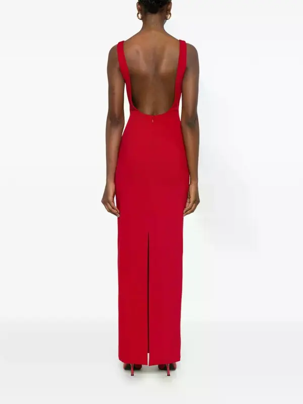 Solace London Aneila Square-neck Maxi Dress - Red