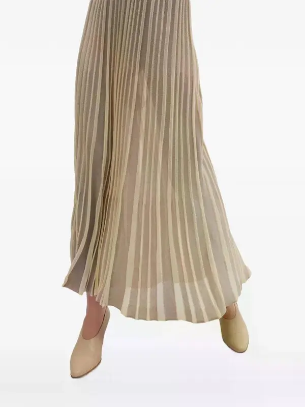 MARGHERITA MACCAPANI Pleated Terry Skirt - Neutrals