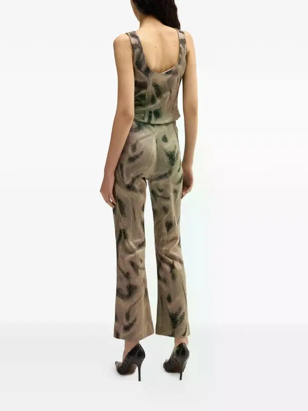 MARGHERITA MACCAPANI Printed Flared Leg Trousers - Neutrals