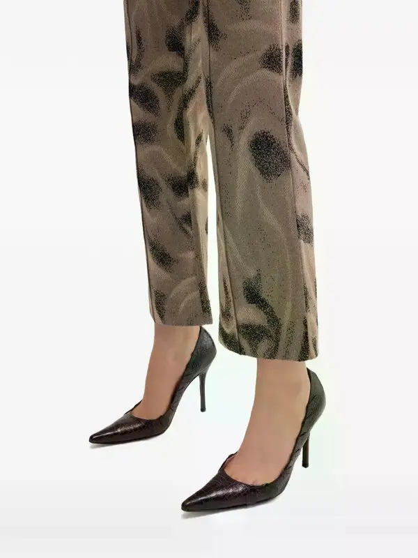 MARGHERITA MACCAPANI Printed Flared Leg Trousers - Neutrals