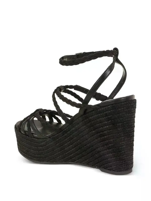 JIMMY CHOO Nyra Braided-strap Platform Sandals - Black