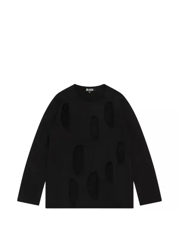Comme Des Garçons Crew-neck Knitwear With Cutout Details - Black