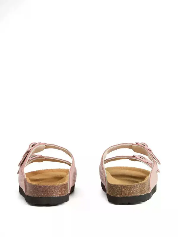 Woolrich Printed Buckle Leather Sandals