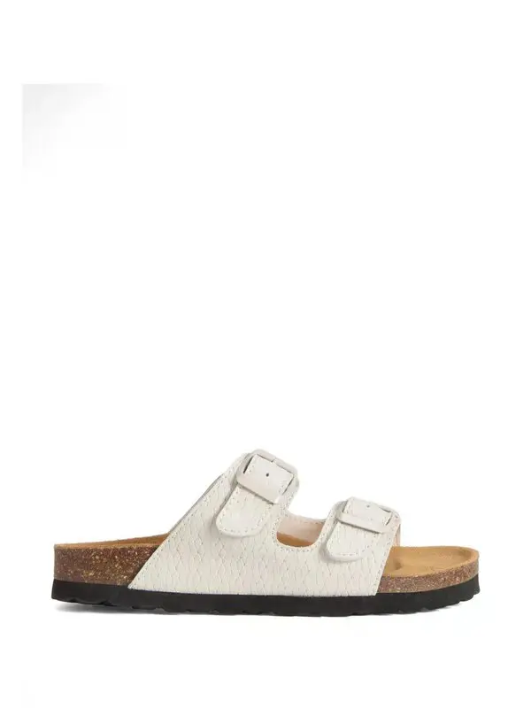 Woolrich Printed Buckle Leather Sandals - Neutrals