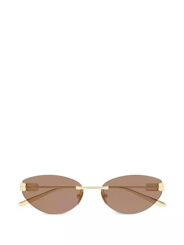 Balenciaga Logo-detail Sunglasses - Gold