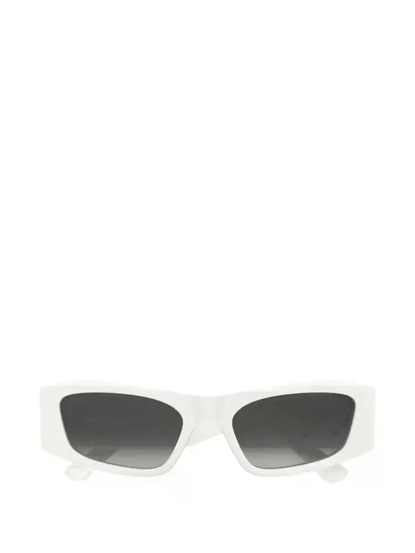 Balenciaga Rectangle Logo Sunglasses - White