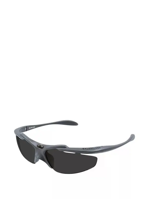 Balenciaga Logo Oval-frame Sunglasses - Grey
