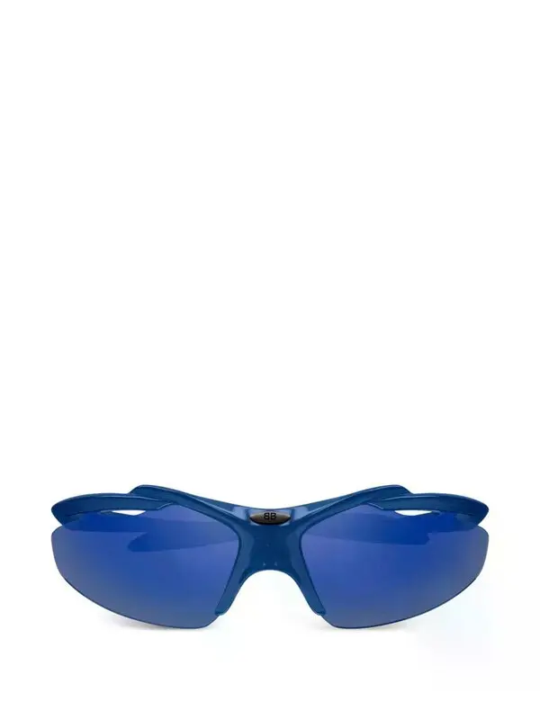 Balenciaga Geometric Frame Sports Sunglasses - Blue