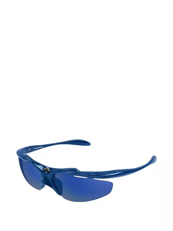 Balenciaga Geometric Frame Sports Sunglasses - Blue