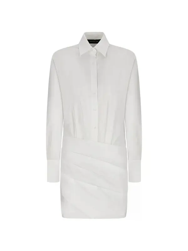 Federica Tosi Draped Poplin Shirt Midi Dress