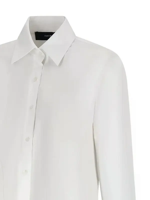 Federica Tosi Draped Poplin Shirt Midi Dress