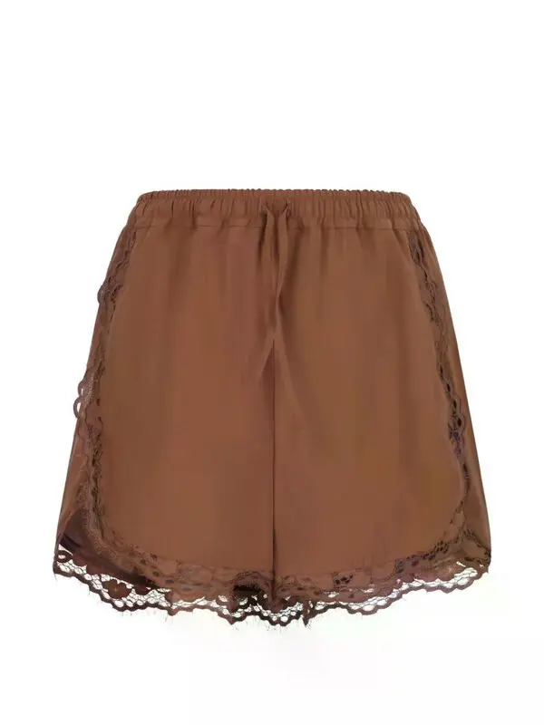 Federica Tosi Lace-trim Shorts - Brown