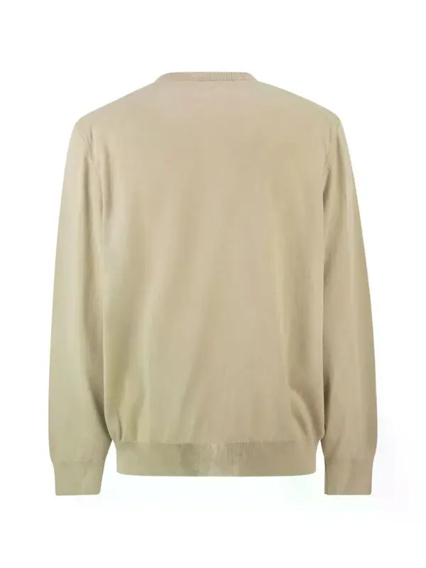 BOSS Embroidered-logo Crew Neck Sweater - Neutrals