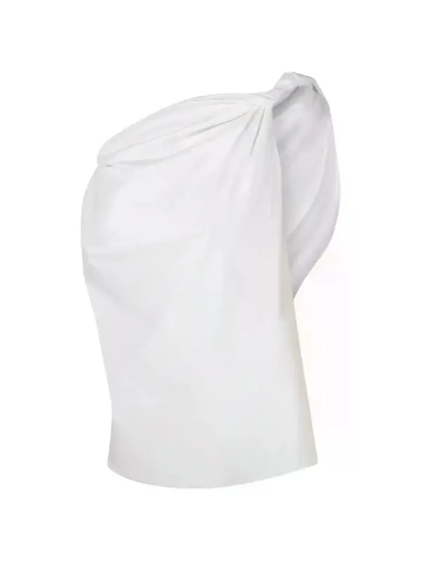 RÓHE Twisted Draped Top - White
