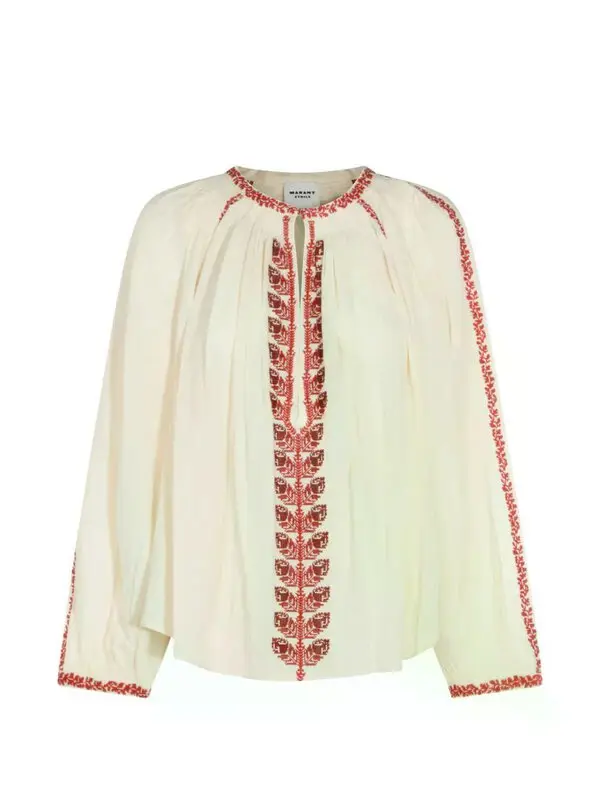 MARANT ETOILE Embroidered Top - Neutrals
