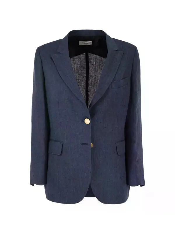 SAULINA Angelica Linen Blazer - Blue
