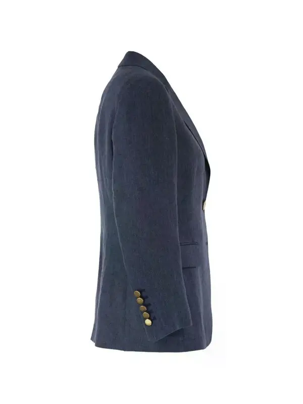 SAULINA Angelica Linen Blazer - Blue