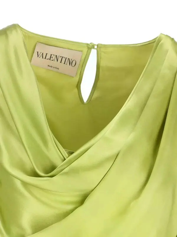 Valentino Garavani Draped Long-sleeve Top - Green