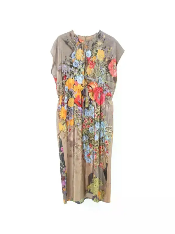 ANNTIAN Floral-print Midi Dress