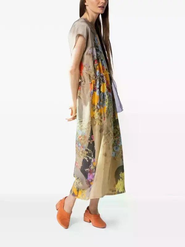 ANNTIAN Floral-print Midi Dress
